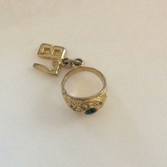 Jewelry | 1987 Class Ring Emerald Charm Gold Tone | Poshmark